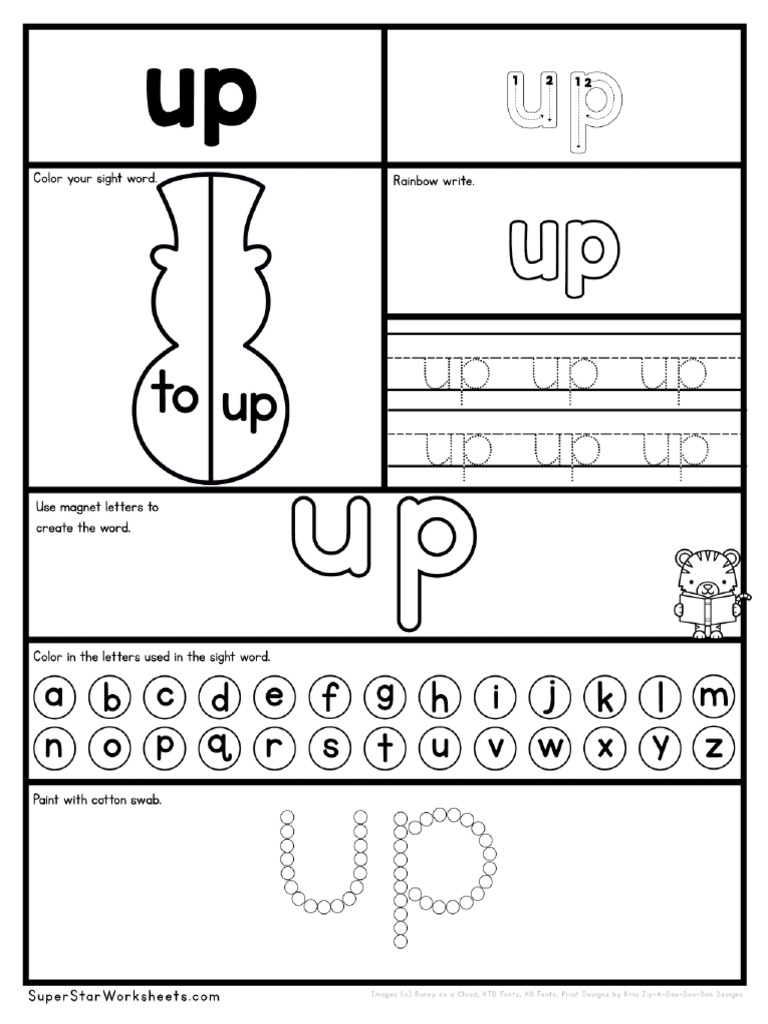Preschool Sight Word Worksheet UP | PDF