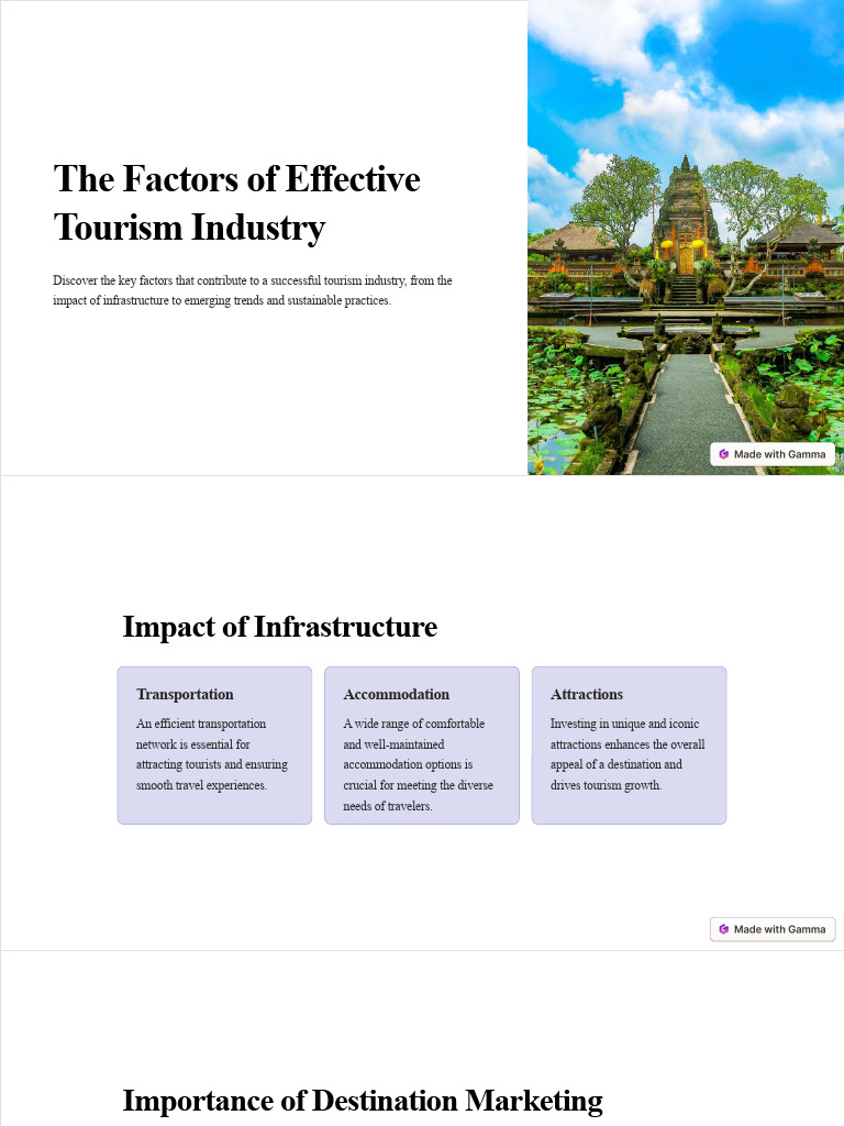 The Factors of Effective Tourism Industry | PDF | Tourism | Sustainability