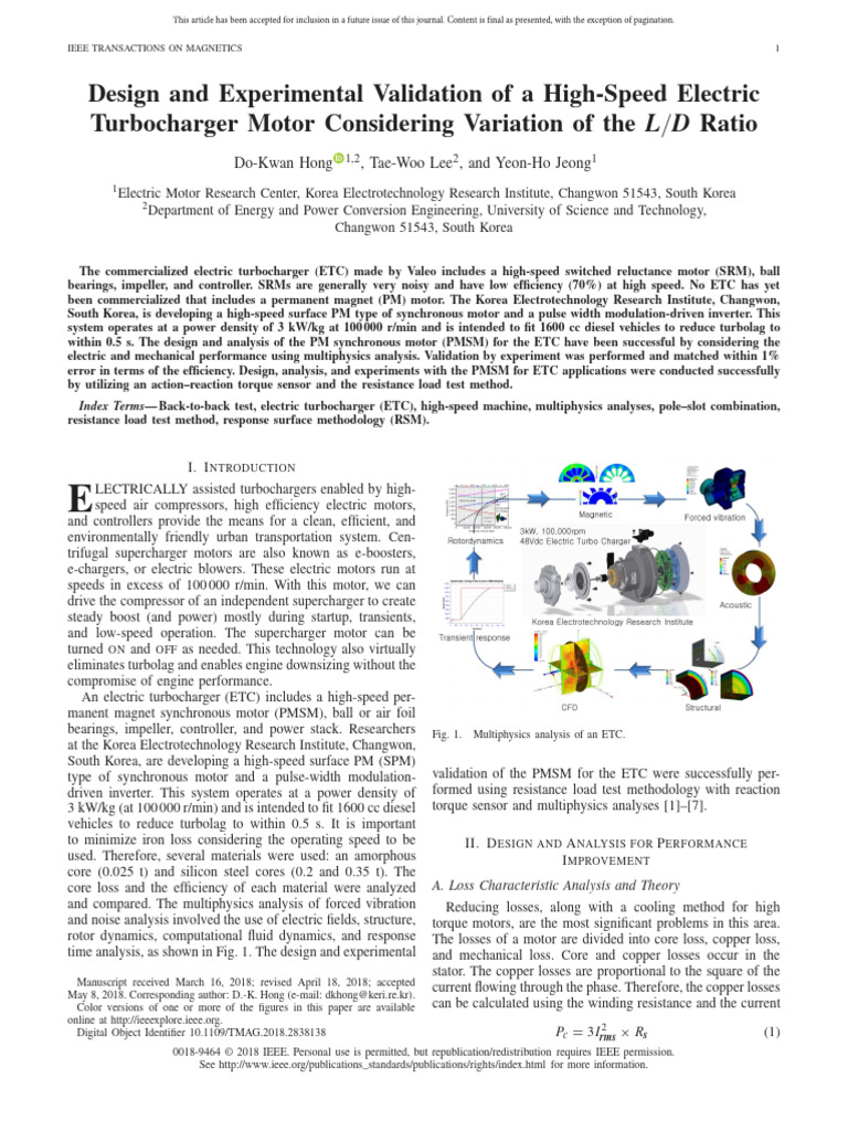 Design and Experimental Validation of A High-Speed Electric ...
