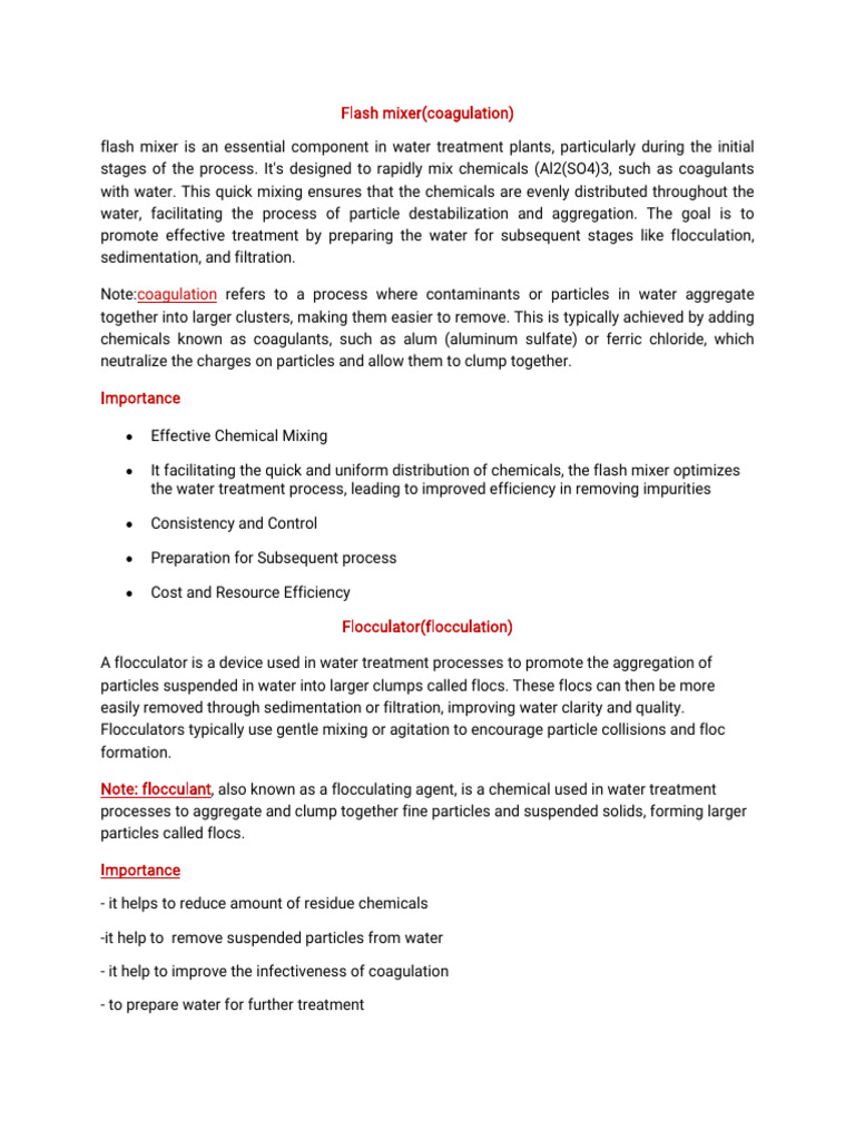Flashmixer Flocculator | PDF | Science & Mathematics | Technology ...