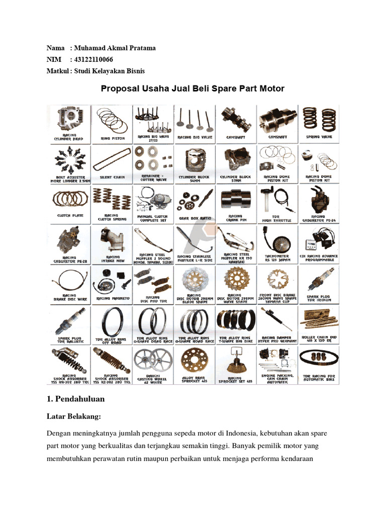 Muhamad Akmal Pratama (43122110066) - Study Kelayakan Bisnis - Proposal | PDF | Bisnis