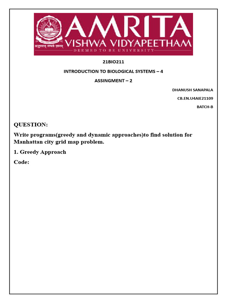 A2 CB - En.u4aie21109 Dhanush Sanapala | PDF