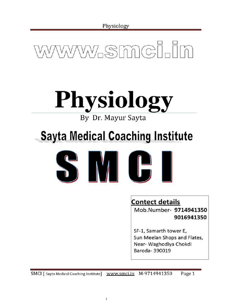 Physiology Notes | PDF