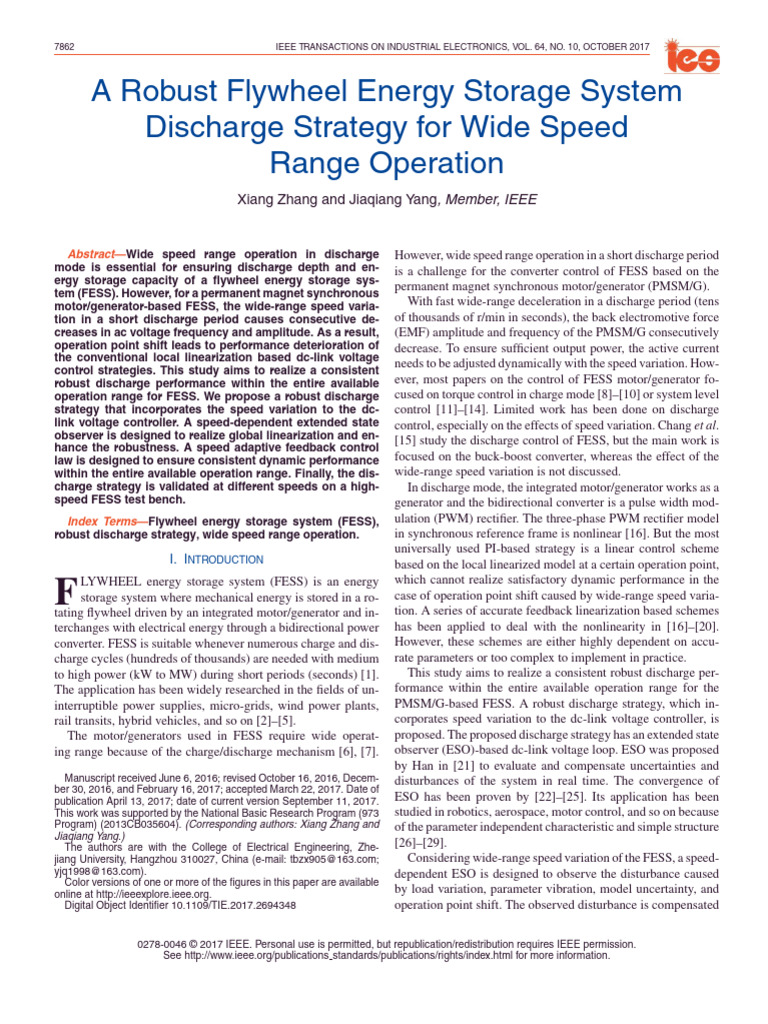 A Robust Flywheel Energy Storage System Discharge Strategy For Wide ...