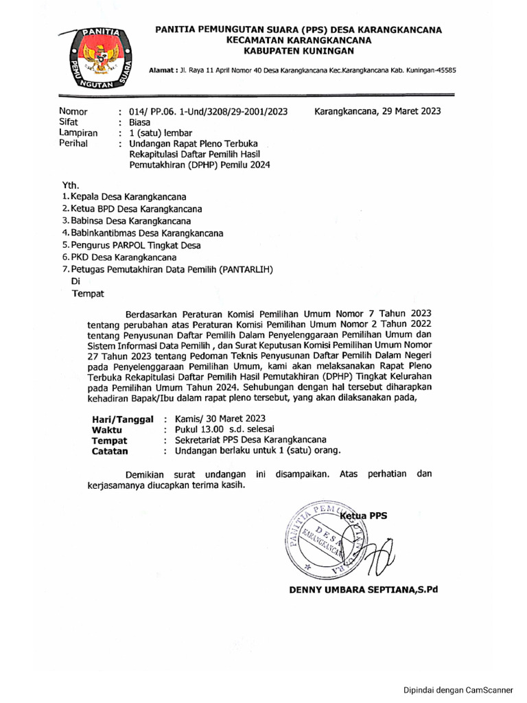 Undangan Pleno DPHP | PDF