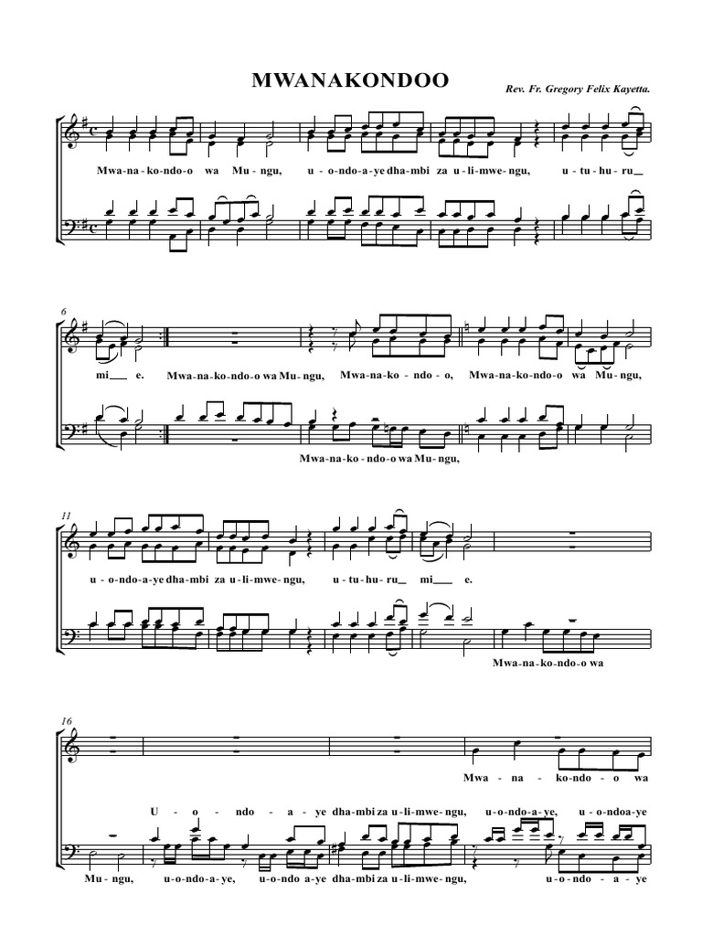 Agnes Dei - Mwanakondoo-Kayetta | PDF