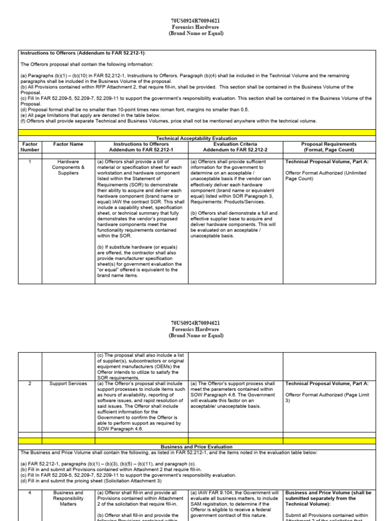 Forensics Hardware Proposal Guidelines | PDF | Offer And Acceptance ...