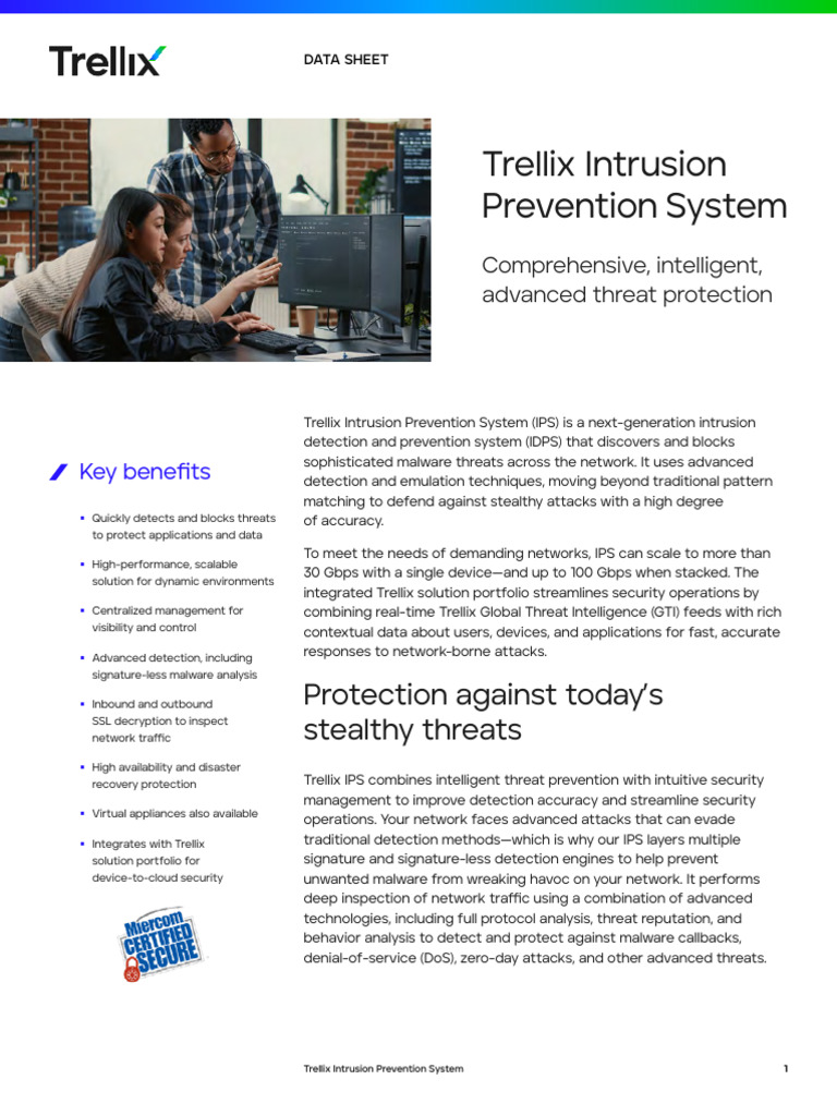 Trellix Intrusion Prevention System Datasheet | Download Free PDF | Security | Computer Security
