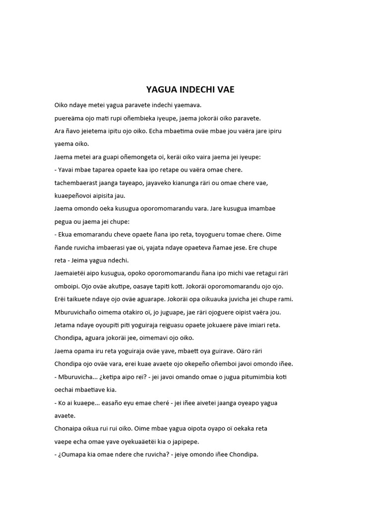 Yagua Indechi Vae Cuento | PDF