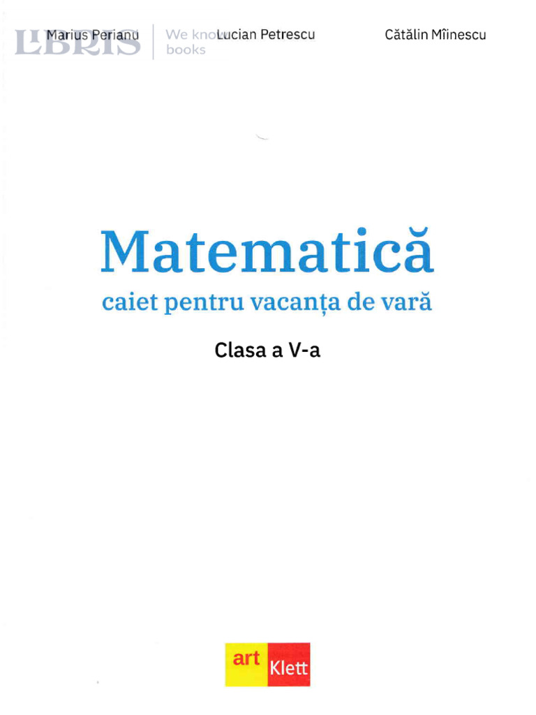 Caiet Vacanță Matematică Clasa 5 | PDF | Wellness