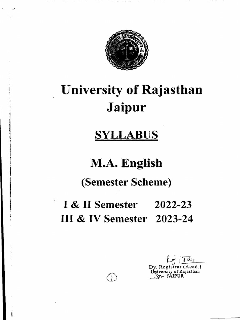 M.A. (English Semester) 2022-23 | PDF