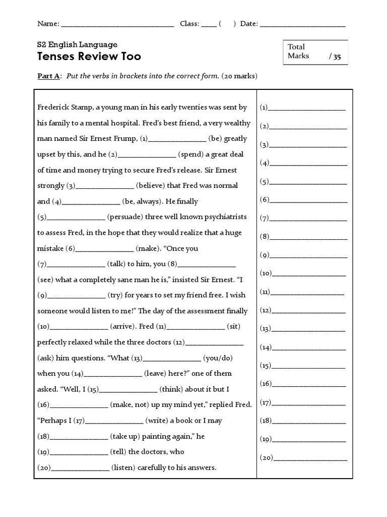 02 Tenses Review Too | PDF