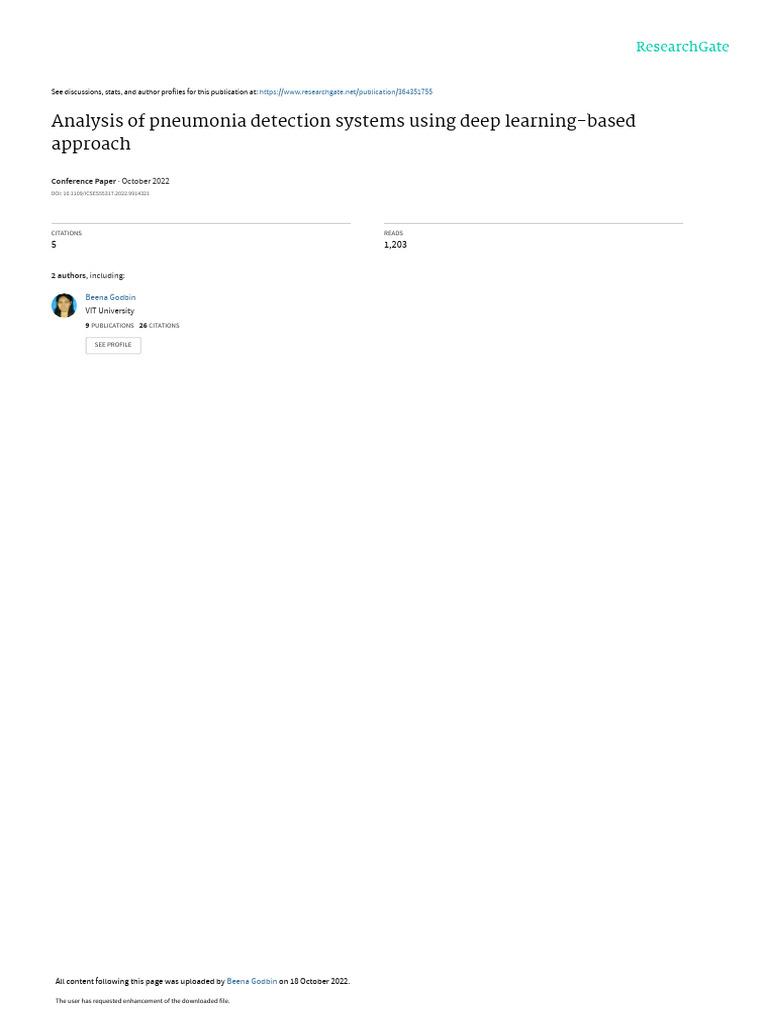 Analysis of Pneumonia Detection Systems Using Deep Learning-Based ...