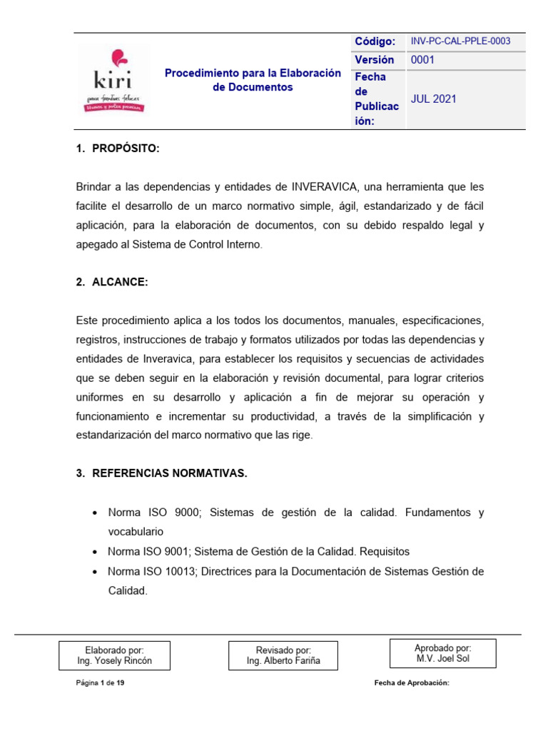 Procedimiento para Elaboracion de Documentos | Descargar gratis PDF ...