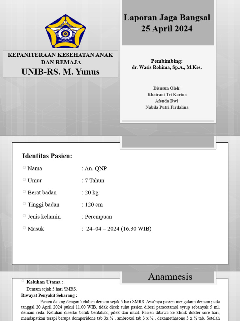 Laporan Kasus Demam Anak 7 Tahun | PDF | Sains & Matematika | Gaya Hidup