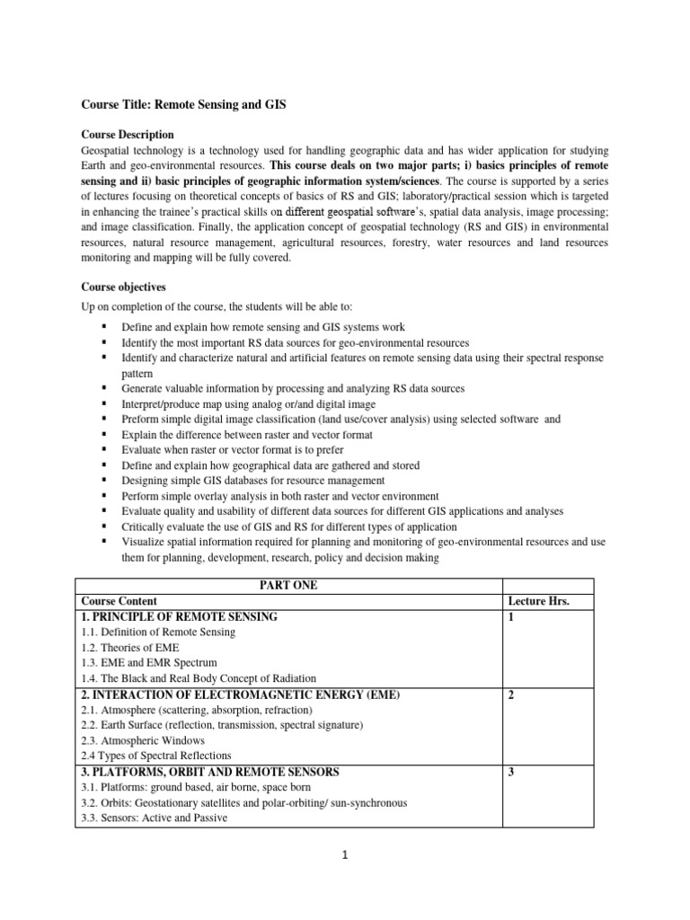 Remote Sensing And Gis Pdf Geographic Information System Geographic Data And Information