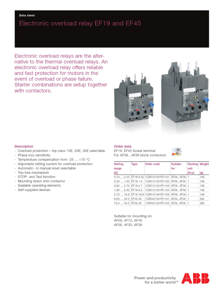 Overload Relays | PDF | Fuse (Electrical) | Relay