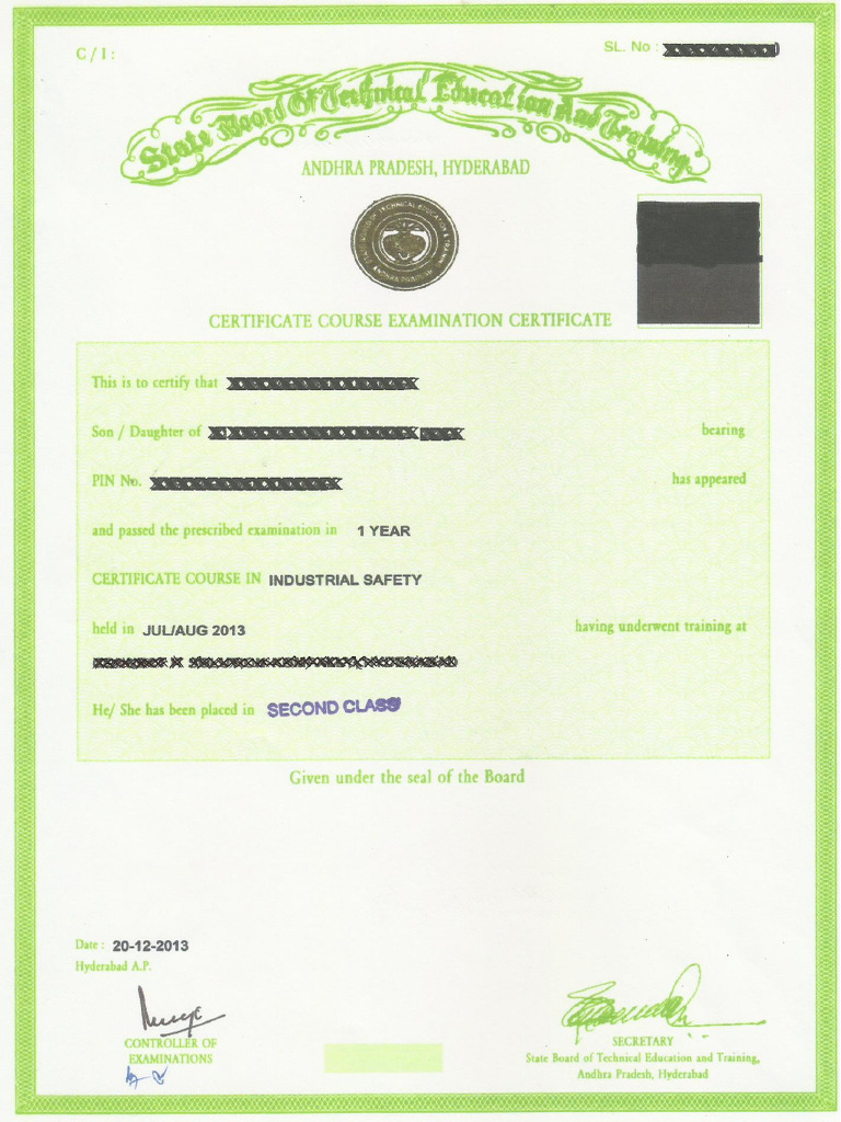 Sbtet Certificate | PDF