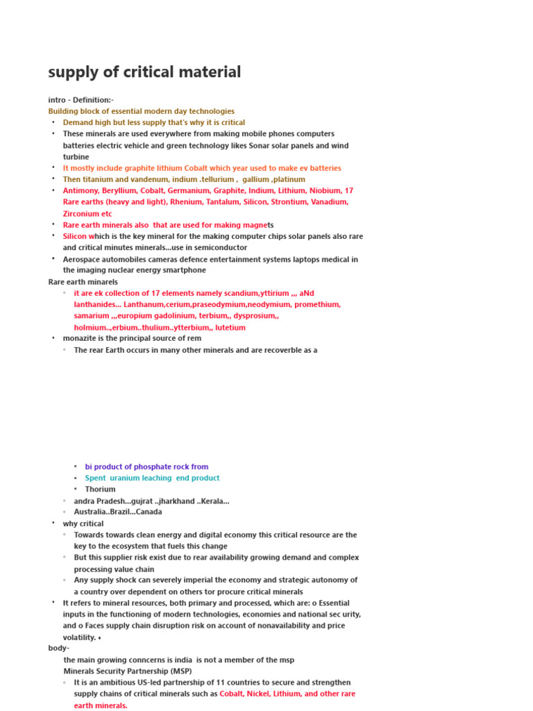 Supply of Critical Material | PDF | Cobalt | Metals