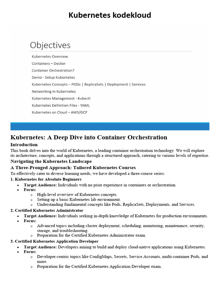 Kubernetes Kodekloud | PDF | Computer Cluster | Software Engineering