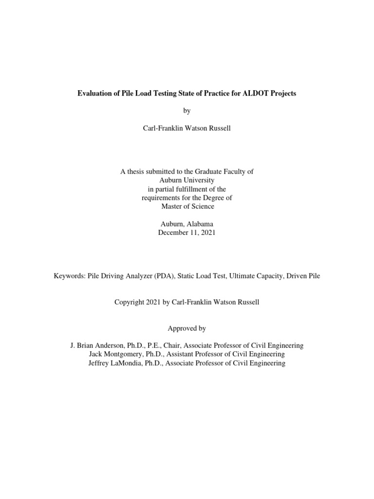 ALDOT - Evaluation of Pile Load Testing State of Practice | PDF | Waves ...
