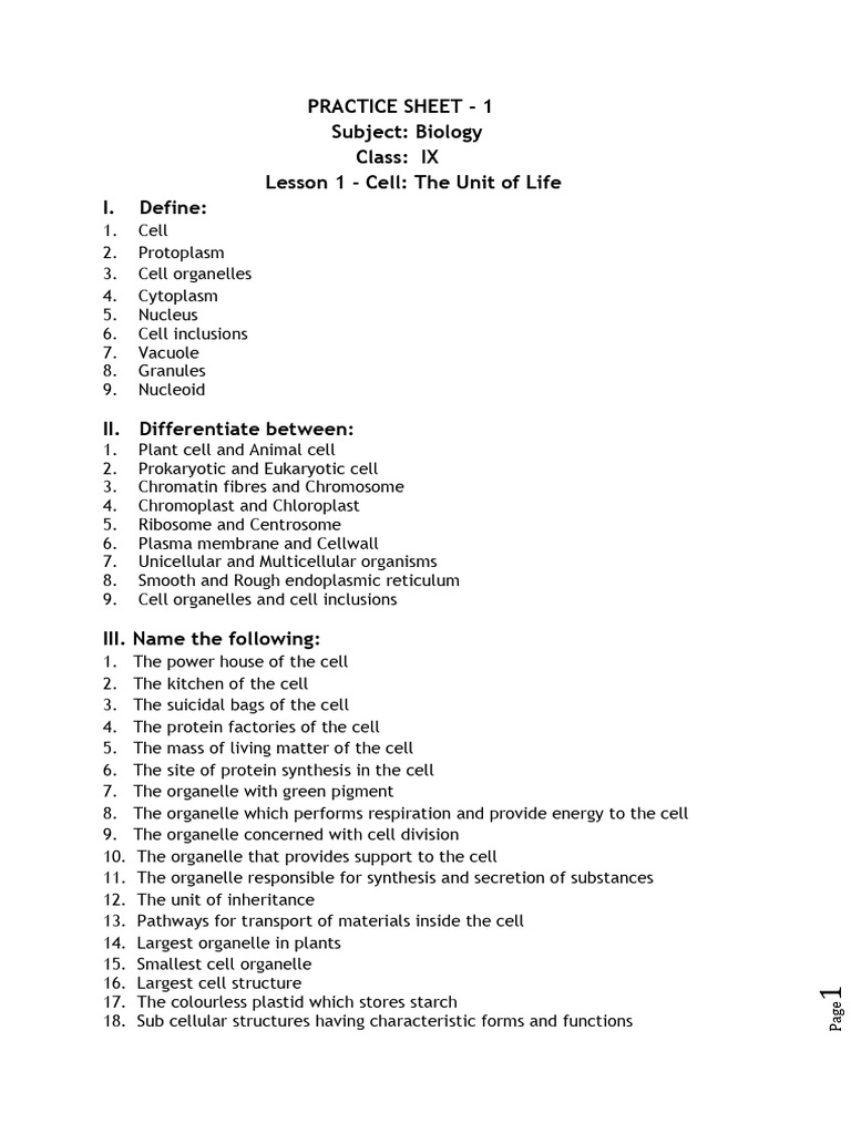 Ln 1 PS Cell PDF Cell Biology Organelle