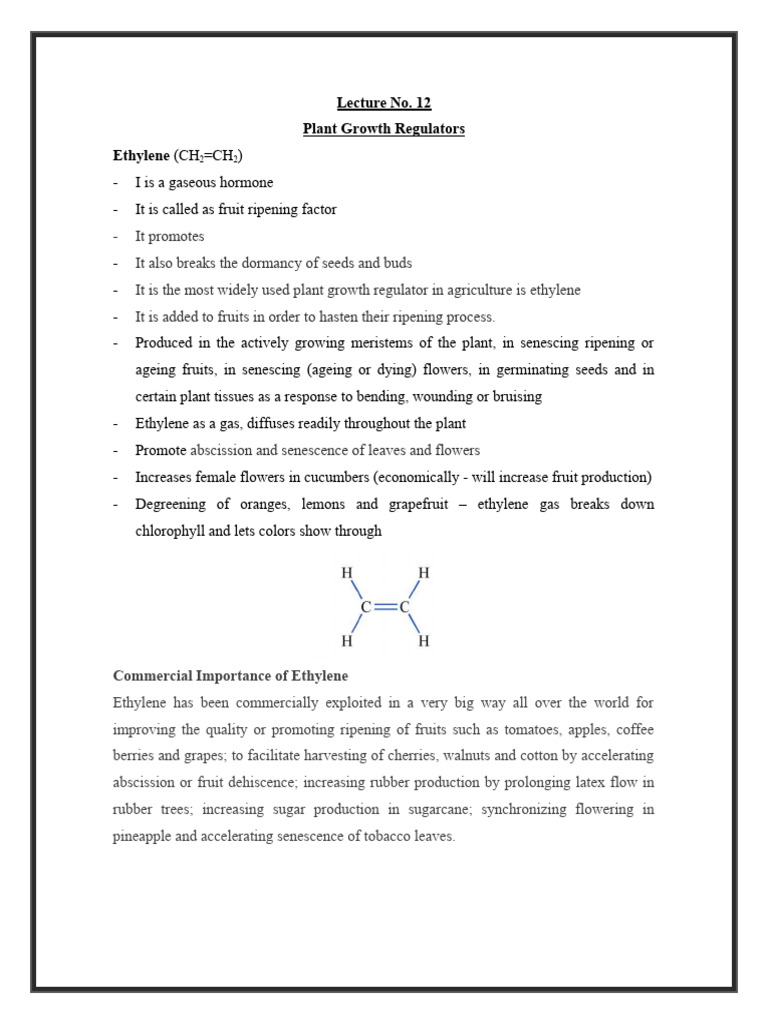 Ethylene As Natural PGRs | PDF | Science & Mathematics