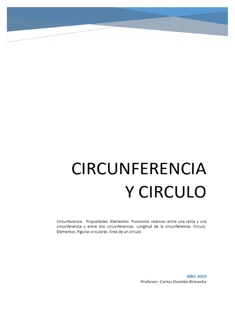 Circunferencia y círculo | PDF | Pi | Zona