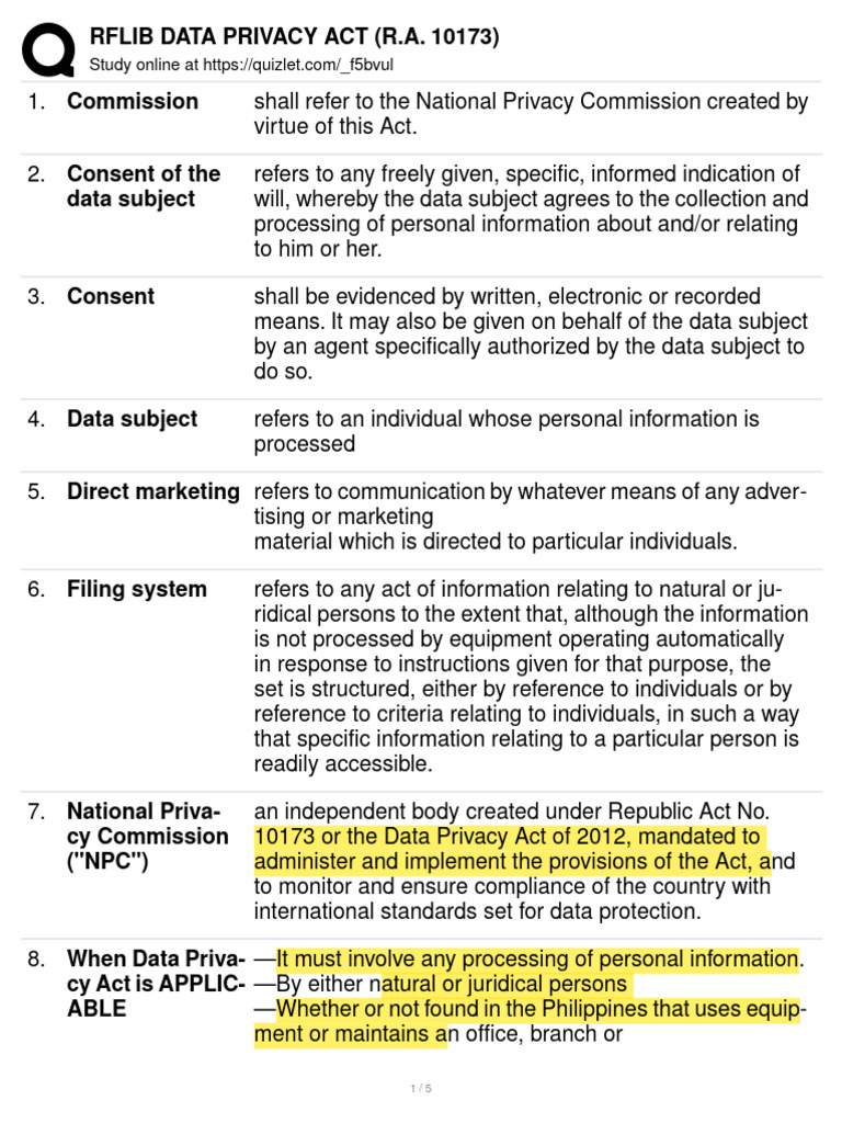 3F Rflib Dpa MCQ | PDF | Privacy | Information