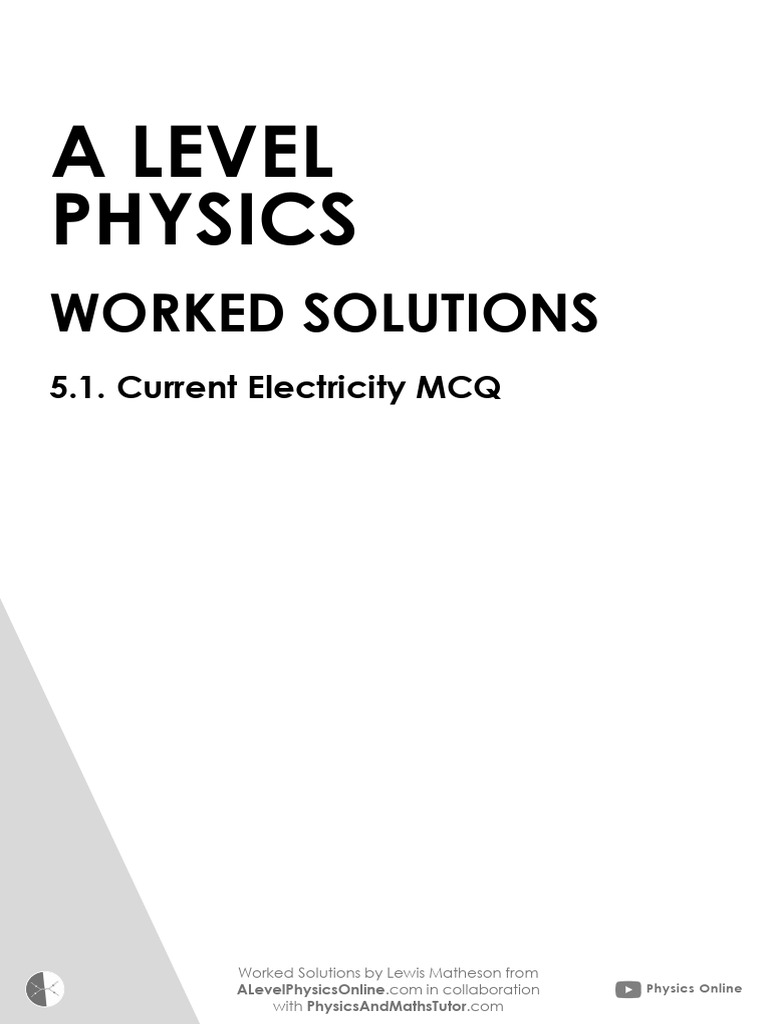 5.1. Current Electricity MCQ MA | Download Free PDF | Electrical Resistance And Conductance ...