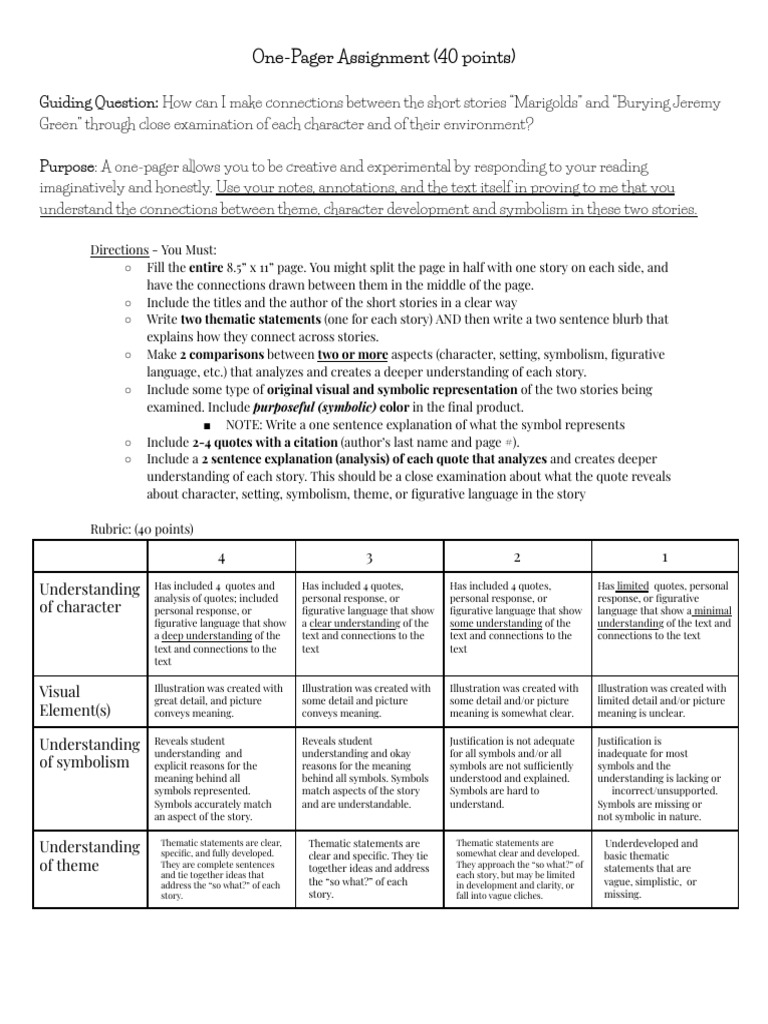 EA - Short Story One-Pager (9AD) | PDF | Human Communication | Cognition