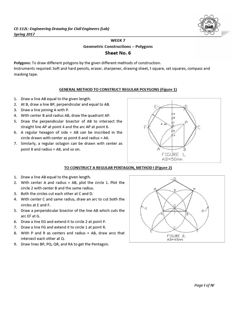 Polygon Construction Techniques in Engineering | PDF | Circle ...