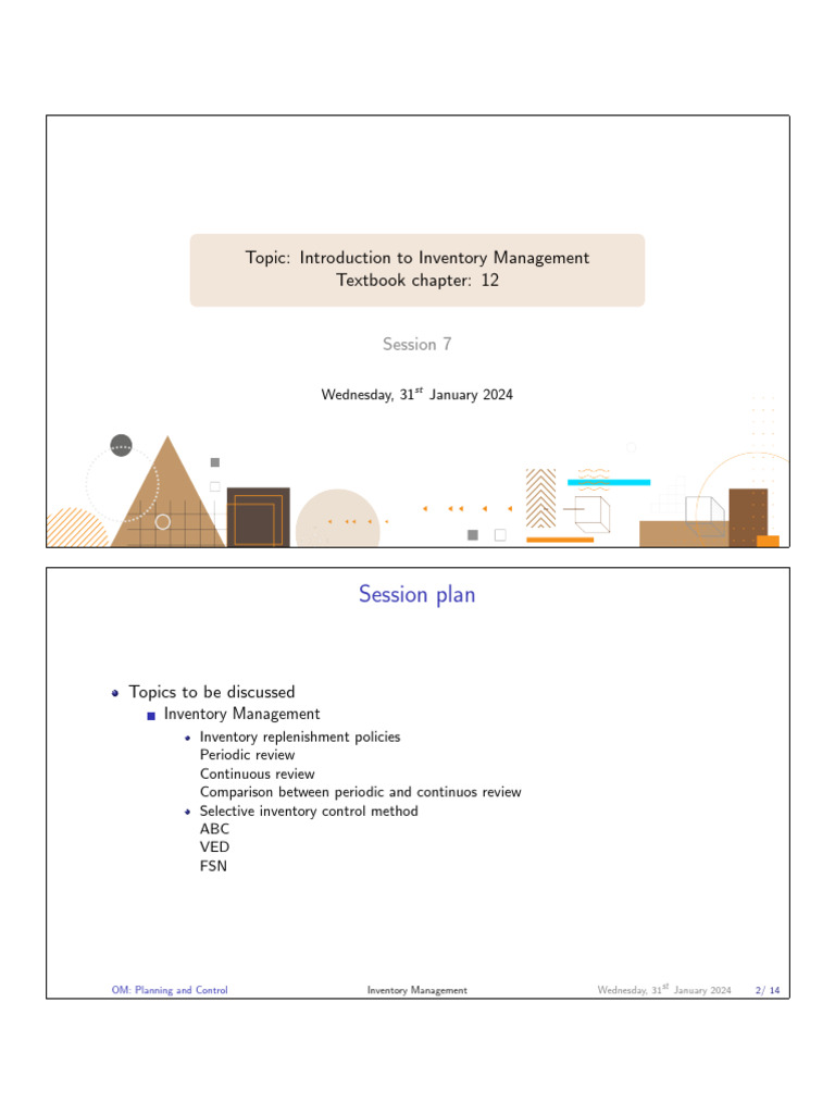 Session 7 Inventory Management Pdf Inventory Point Of Sale