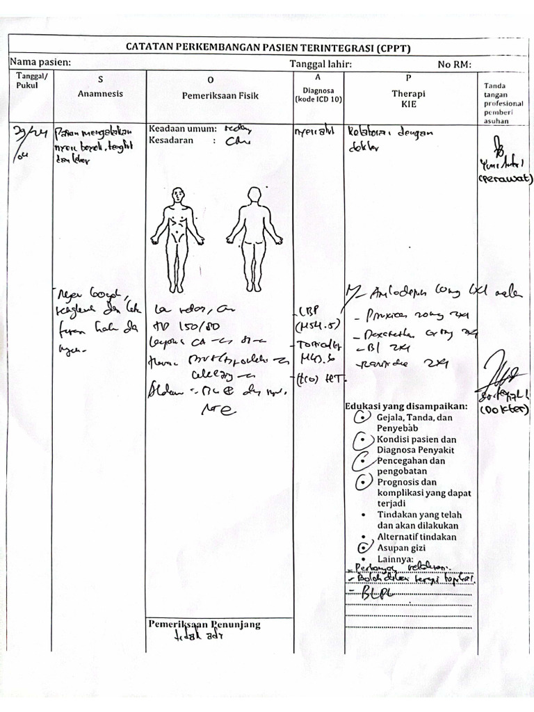 CPPT Diisi Lengkap | PDF