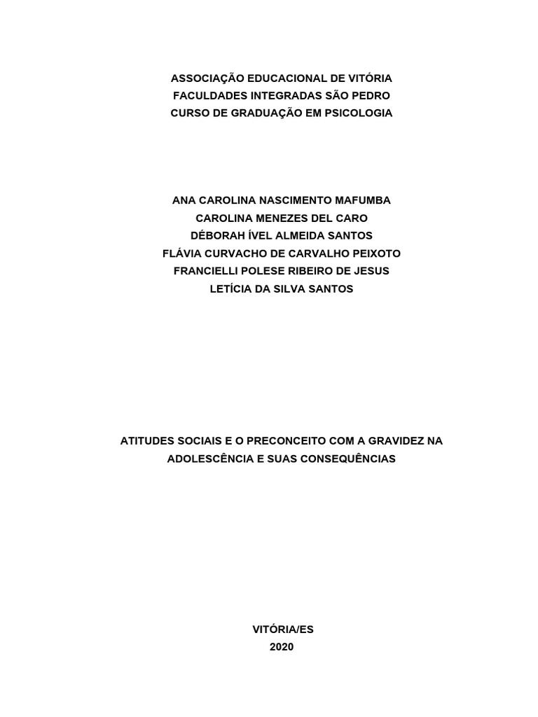 Projeto Psicologia Social Ii C2 | PDF | Adolescência | Família