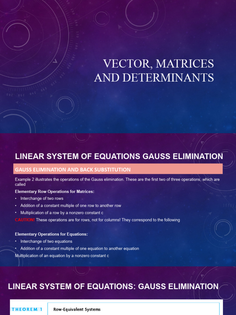 Vector, Matrices and Determinants Part 3.1 | PDF | Teaching Methods & Materials | Science ...
