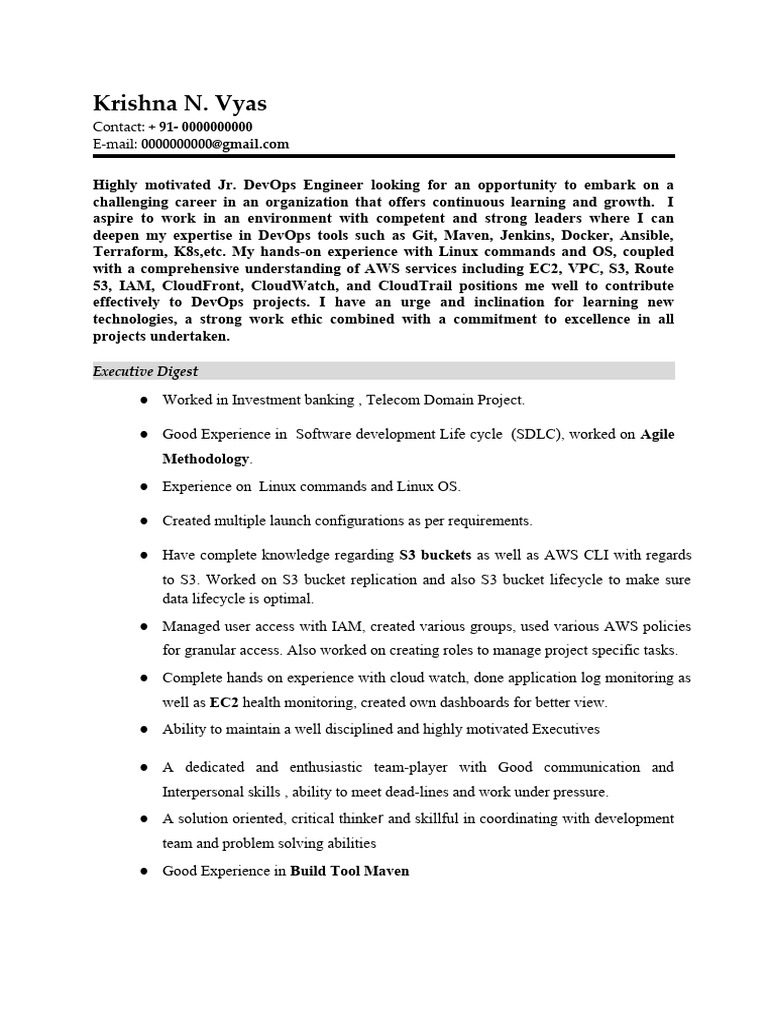 Krishna N. Vyas: Contact: + 91-0000000000 | PDF | Computing | Information Technology