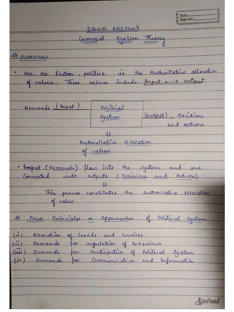 Explanation of David Easton's System Theory | PDF Explanation of David Easton's System Theory | PDF