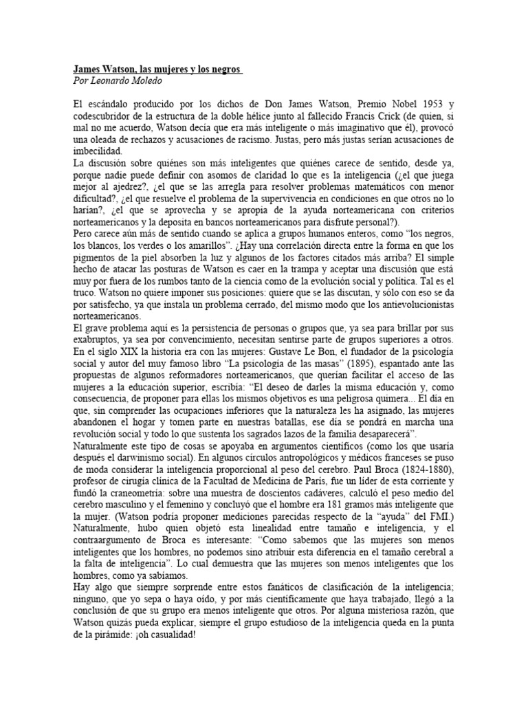 James Watson | PDF | James Watson | Inteligencia