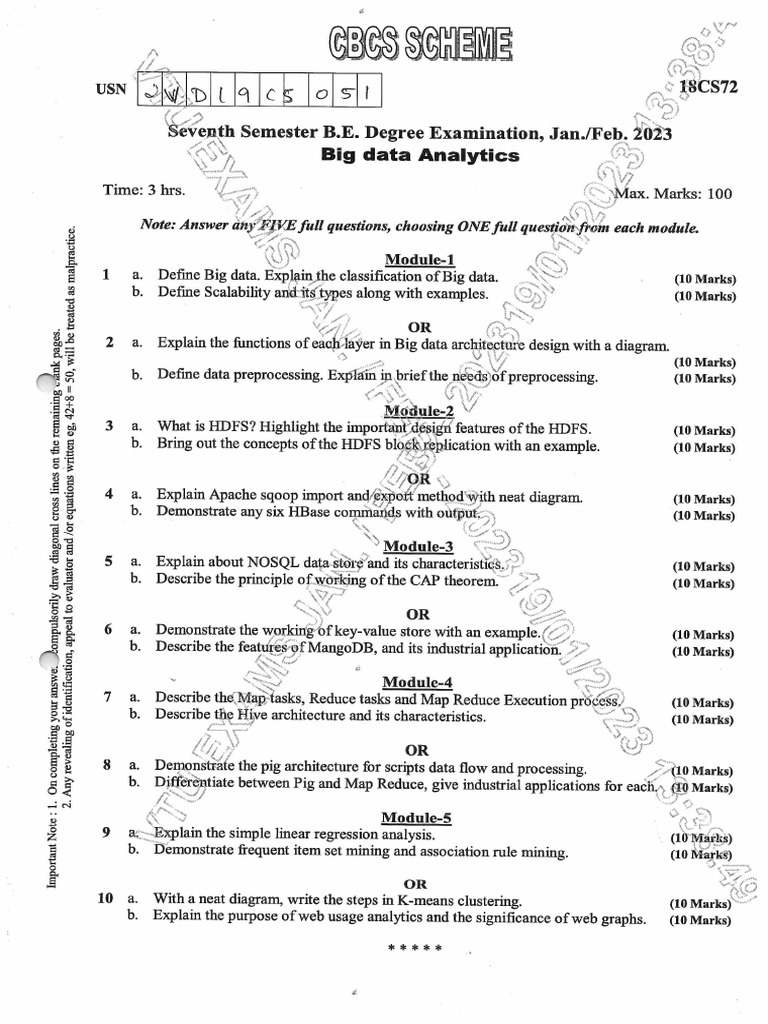 BDA 18CS72 Feb 2023 | PDF