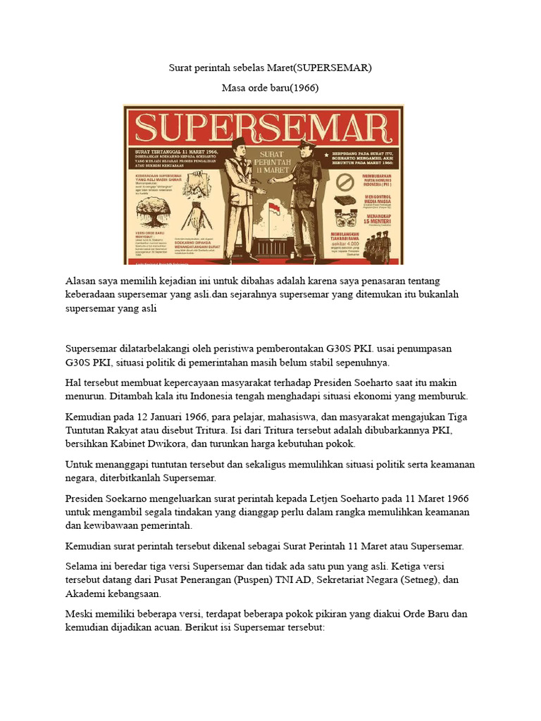 Sejarah dan Makna Supersemar 1966 | PDF