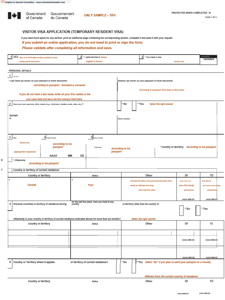 imm5257e-Sample1.en.es-en | PDF | Travel Visa | Passport