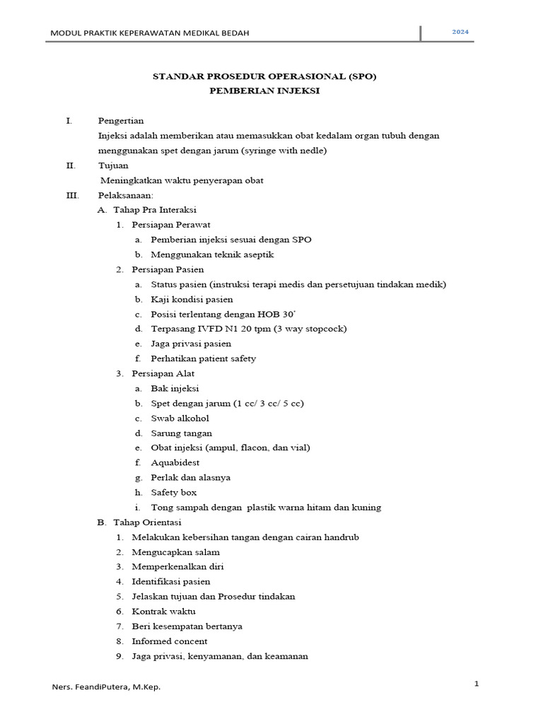 Spo Injeksi 2024 | PDF