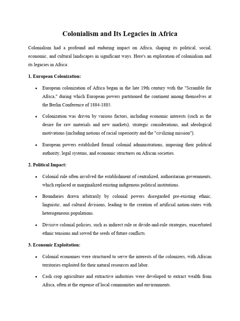 Colonialism's Impact on Africa | PDF | Colonialism | Africa
