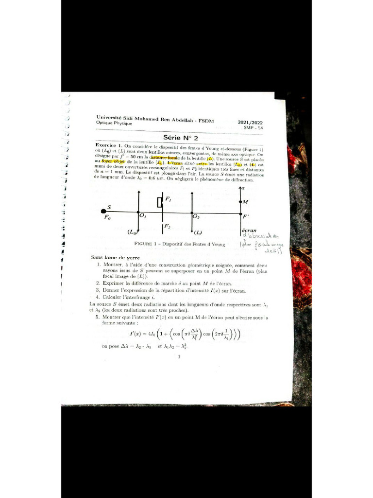 TD 1 +2+3 Optique | PDF