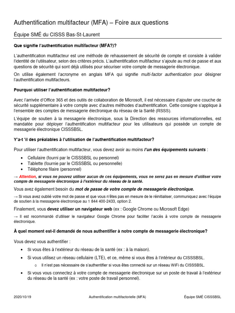 Guide sur l'authentification multifactorielle | PDF | Mot de passe ...