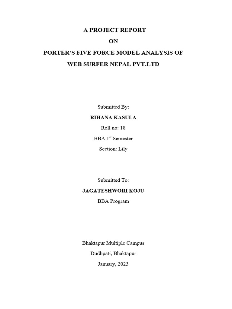 Porter S Five Force Model Pdf Supply Chain Profit Economics