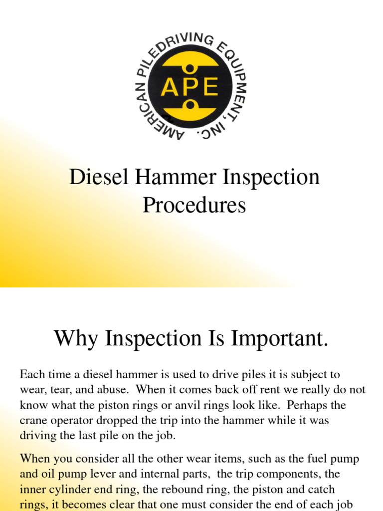 Diesel Hammer Inspection | PDF | Pump | Valve