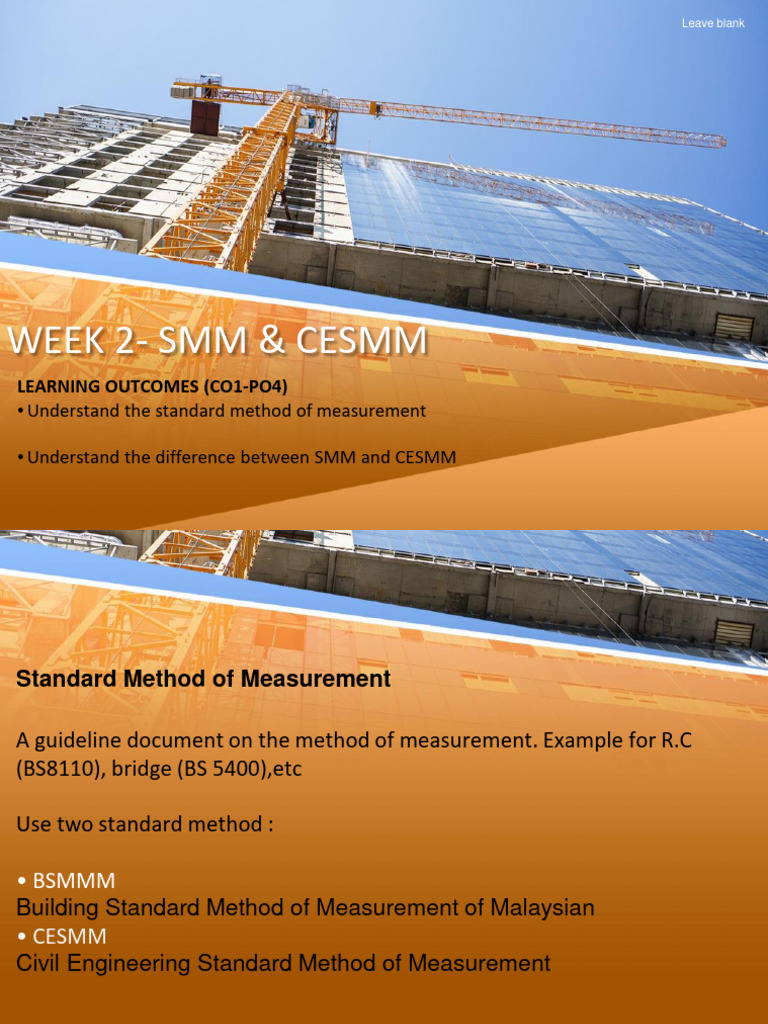 ECM442 Lecture 2 SMM CESMM | PDF | Length | Measurement