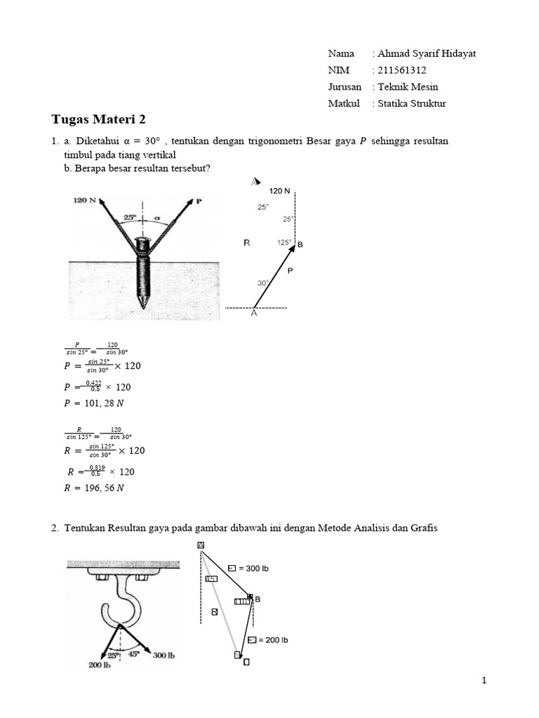 Tugas Statika Struktur - Materi 2 | PDF